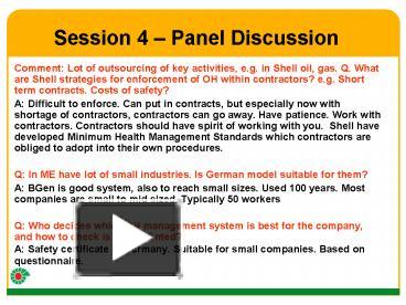 Session 4 Panel Discussion presentation | free to view