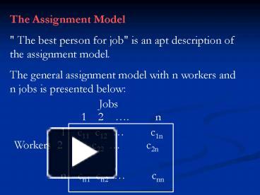 The Assignment Model presentation | free to view