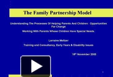 The Family Partnership Model presentation | free to view