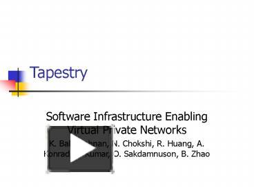 Tapestry presentation | free to download