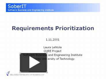 Requirements Prioritization presentation | free to download