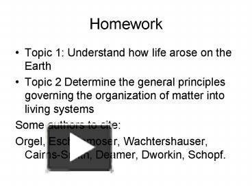 PPT – Homework PowerPoint presentation | free to download - id: 1a49ef ...