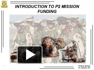 INTRODUCTION TO P2 MISSION FUNDING presentation | free to view