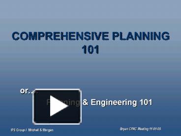 COMPREHENSIVE PLANNING 101 presentation | free to view