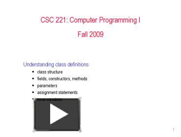 PPT – Understanding class definitions PowerPoint presentation | free to ...