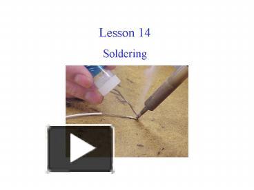 Soldering presentation | free to view