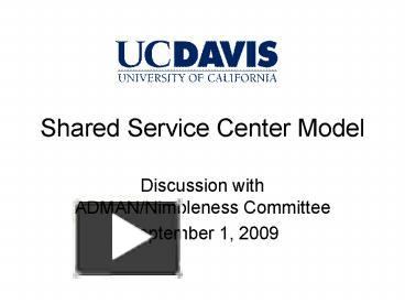 Shared Service Center Model presentation | free to view