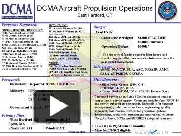 DCMA Aircraft Propulsion Operations presentation | free to view