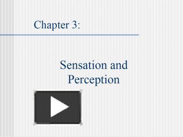 Sensation and Perception presentation | free to view