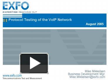 PPT – Protocol Testing of the VoIP Network PowerPoint presentation ...