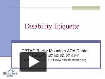 PPT – Disability Etiquette PowerPoint presentation | free to view - id ...