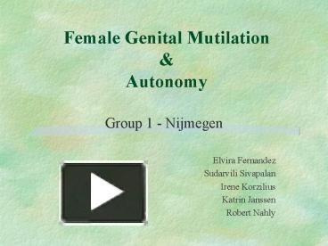 Female Genital Mutilation presentation | free to view