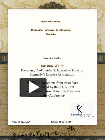 Open Discussion: presentation | free to view