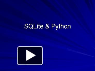 PPT – SQLite PowerPoint presentation | free to view - id: 1a5da7-ZDc1Z