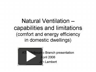 Natural Ventilation presentation | free to download