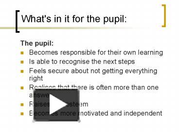 PPT – What's in it for the pupil: PowerPoint presentation | free to ...