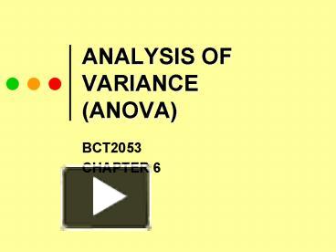 PPT – ANALYSIS OF VARIANCE ANOVA PowerPoint presentation | free to view ...