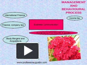 PPT – MANAGEMENT AND BEHAVIOURAL PROCESS PowerPoint presentation | free ...