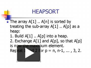 HEAPSORT presentation | free to view