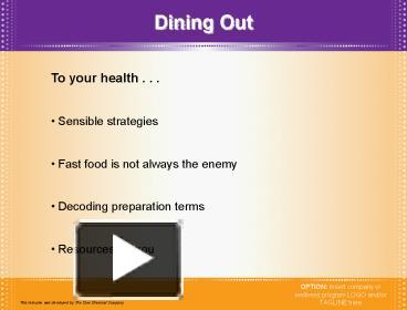 PPT – Dining Out PowerPoint presentation | free to download - id ...