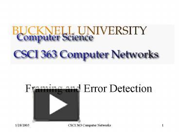 Framing and Error Detection presentation | free to view