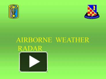 Airborne Weather Radar presentation | free to view