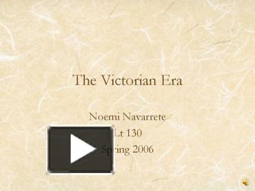 The Victorian Era presentation | free to view