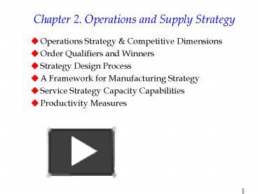 PPT – Chapter 2' Operations and Supply Strategy PowerPoint presentation ...