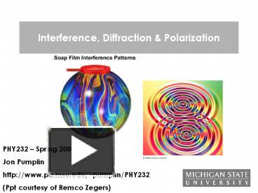 PPT – Interference, Diffraction PowerPoint presentation | free to ...
