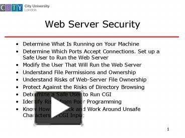 PPT – Web Server Security PowerPoint presentation | free to download ...