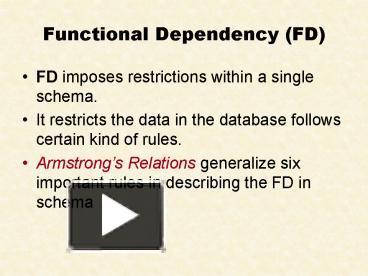 PPT – Functional Dependency (FD) PowerPoint presentation | free to ...