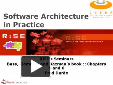 Software Architecture in Practice presentation | free to download