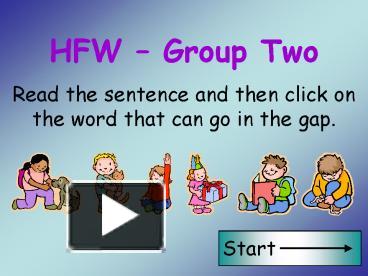 HFW Group Two presentation | free to view