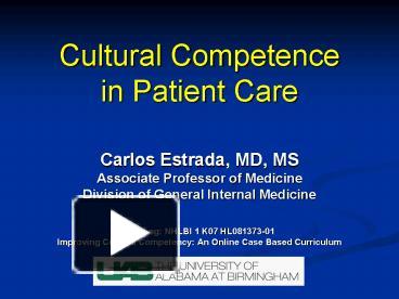 Cultural Competence in Patient Care presentation | free to view