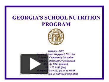 Georgia's School Nutrition Program presentation | free to view