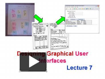 PPT – Designing Graphical User Interfaces Lecture 7 PowerPoint ...
