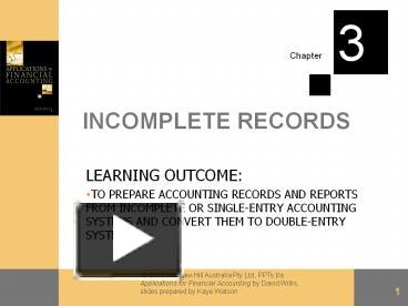 INCOMPLETE RECORDS presentation | free to download