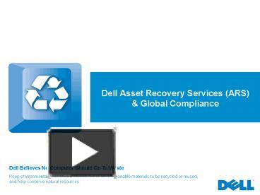 Dell Asset Recovery Services ARS presentation | free to view