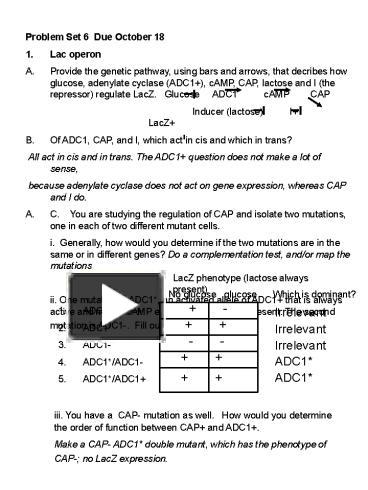 PPT – Problem Set 6 Due October 18 PowerPoint presentation | free to ...