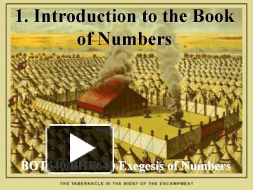 1' Introduction to the Book of Numbers presentation | free to view
