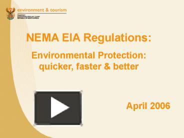 NEMA EIA Regulations: presentation | free to view