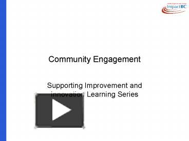Community Engagement presentation | free to view