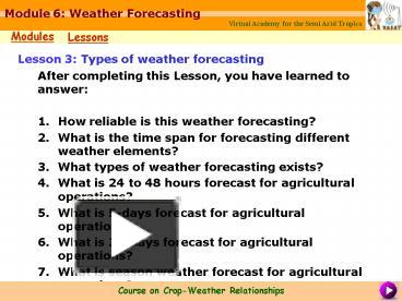 Lesson 3: Types of weather forecasting presentation | free to view
