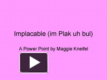 PPT – Implacable im Plak uh bul PowerPoint presentation | free to view ...