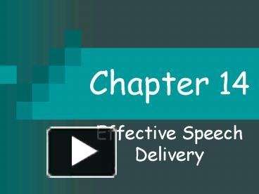 Effective Speech Delivery presentation | free to view