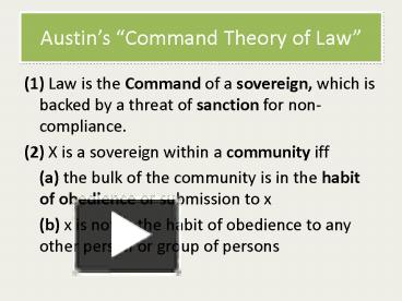 Austins Command Theory of Law presentation | free to view