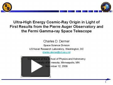 Ultra-High Energy Cosmic-Ray Origin in Light of First Results from the ...