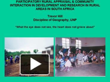 PARTICIPATORY RURAL APPRAISAL presentation | free to view