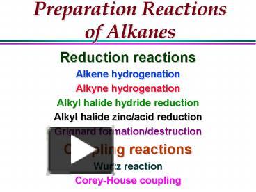 PPT – Preparation Reactions of Alkanes PowerPoint presentation | free ...