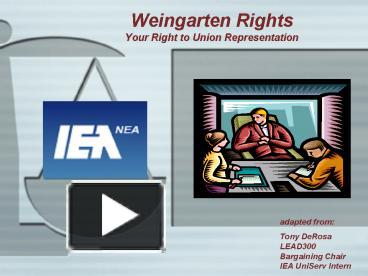 Weingarten Rights Your Right to Union Representation presentation ...